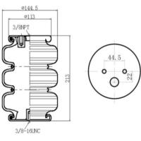 China 3B2400P01 Triple Bellow Air Spring With Air Inlet 3/8NPT For Vehicle Testing Equipment for sale