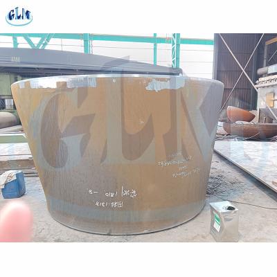 China SA516 Gr70 Bottom ID 3300MM Conical Tank Heads Thickness 74mm for sale