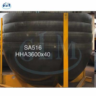 China Carbon Steel Hemi Tank End SA516 HHA 3600mm Diameter 40 Mm for sale