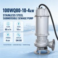 China Stainless Steel Submersible Sewage Pump with 80 m³/h Flow and 10 m Head for Wastewater Drainage for sale