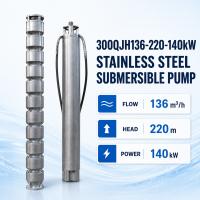 China 140 kW Stainless Steel Submersible Pump with 220 m Head and 136 m³/h Flow for Deep Well Applications for sale