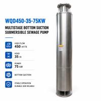 China WQD450-35-75KW Multistage Bottom Suction Submersible Sewage Pump with 450 m³/h Flow Rate and 35 m Head for sale