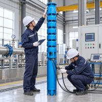 China 15kW Motor Deep Well Submersible Pump with 3-Inch Outlet and 50-60m Head for Borehole Water Extraction for sale