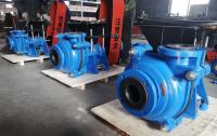China Black Soft Rubber Lined Slurry Pumps with CV Motor on Top Belt Driven Blue Color for sale