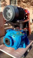 China 2 Inch Slurry Pump Coated with Natural Rubber Connected by Belts to Electric Motor for sale