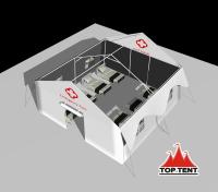 China Mobile White Hospital Emergency Tent Hot Dip Galvanized Steel Structure for sale