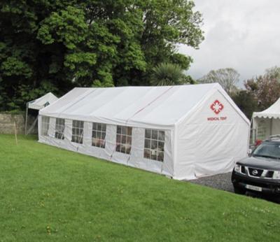 China PVC ABS Hospital Emergency Tent Heat Sealed Seams 6m to 15m Span Width for sale
