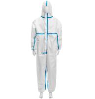 China Full Body Personal Disposable Protective Suit For Hospital 78G Composite Material for sale