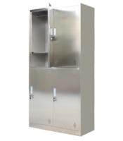 China 4 Door Double Tiers Changing Room Medicine Display Cabinet H1800mm Cold Rolled Steel for sale