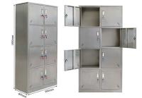 China 8 Door Stainless Steel Medicine Display Cabinet H1800 W900 D400mm Key Lock Big Capacity for sale