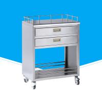 China 304 Stainless Steel Vet Nursing Trolley 600x480x750mm with 2 Drawers Hospital for sale