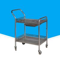 China Stainless Steel Surgical Instrument Mayo Trolley 680x460mm 304 Grade Hospital Tray Cart for sale