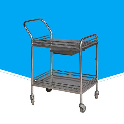 China Stainless Steel Surgical Instrument Mayo Trolley 680x460mm 304 Grade Hospital Tray Cart for sale