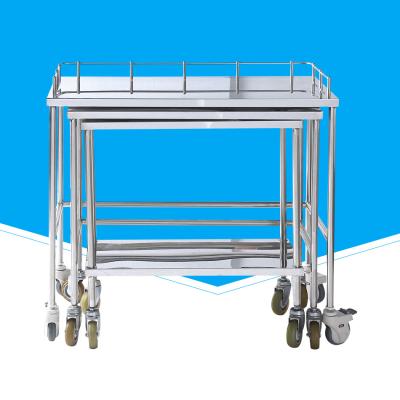 China 304 Stainless Steel Medical Tool Trolley 600x480x750mm with 50mm Casters for sale