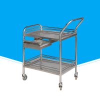 China 304 Stainless Steel Medical Tool Trolley 600x480x750mm with 50mm Casters for sale