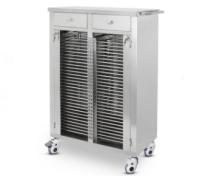 China Double Row Medical Record Cabinet Clip Cart 760x580x1000mm Metal Storage for sale