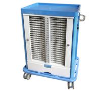 China Metal Hospital Chart Holder with Wheels 40 Lockable Divisions Storage Cabinet for sale