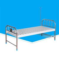 China 2080x900x500mm Flat Hospital Patient Bed with Steel Frame and Stainless Steel Head Foot Board 150kg Load Capacity for sale
