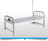 China Flat Height Adjustable Hospital Bed 2080x900mm Steel Frame with Wheels CE ISO for sale