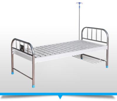 China Flat Height Adjustable Hospital Bed 2080x900mm Steel Frame with Wheels CE ISO for sale