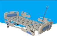 China 3 Function ICU Electric Hospital Bed 0-75 Degree Backrest ABS Side Rails 220kg Load for sale