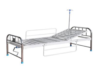 China Single Crank Manual Hospital Bed 2130x960mm with Aluminum Side Rails 220kg Load Capacity for sale