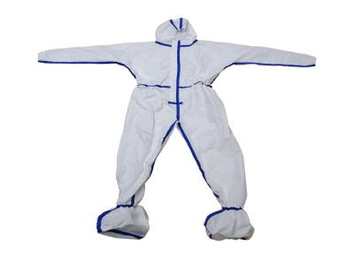 China Isolation Flame Retardant Disposable Coveralls White Breathable 78G Composite Material for sale