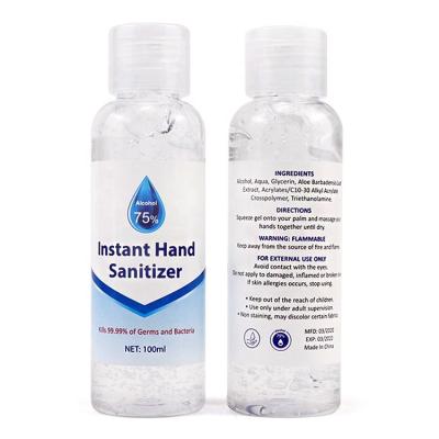China 100ml Alcohol Hand Sanitizer Gel 75% Alcohol Antibacterial Portable Disinfectant CE FDA for sale