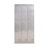 China 3 Doors Stainless Medicine Display Cabinet With Vent Hole Electrostatic Coating for sale