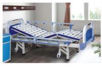 China Manual Crank Hospital Bed 3 Cranks Cold Steel Epoxy Painted 220kg Load Capacity for sale