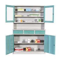China SS304 Alkali Resistant Hospital Medicine Cabinet 1800mm with 3 Drawers Adjustable Shelves for sale