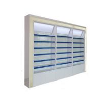 China Steel Wood Multifunctional Pharmacy Display Shelves 2200mm Height Medical Shop Racks for sale