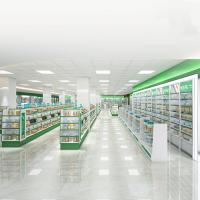 China Steel Wood Multifunctional Pharmacy Display Shelves 2200mm Height Medical Shop Racks for sale