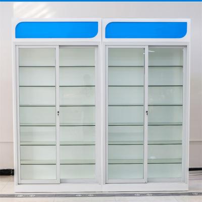 China Aluminum Frame Glass Door Medicine Display Cabinet Rust Proof for sale