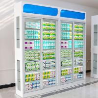 China Aluminum Frame Glass Door Medicine Display Cabinet Rust Proof for sale