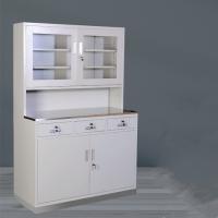 China Steel Hospital Medicine Display Cabinet 1200x500x1800mm with 3 Drawers Glass Swing Doors for sale