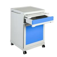 China Multifunctional Adjustable Medical Bedside Table Hospital Durable Steel Lockers for sale