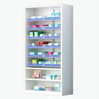 China Steel Hospital Pharmacy Medicine Display Cabinet Triple Drawer 500mm Depth H2000mm for sale