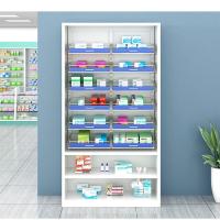 China Steel Hospital Pharmacy Medicine Display Cabinet Triple Drawer 500mm Depth H2000mm for sale