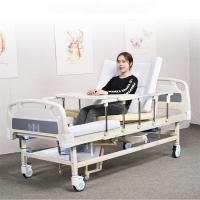 China Manual Hospital Bed 4 Crank Turning Lift Adjustable Nursing Bed 2000x900mm Home Care for sale
