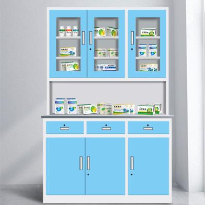China Cold Rolled Steel Medicine Display Cabinet H1800 W1200 D500mm Electrostatic Spraying Customized for sale