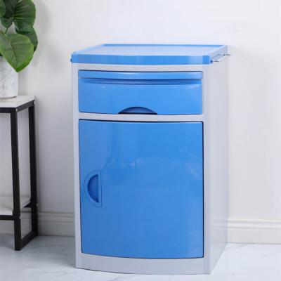 China Medical Bedside Table H760xW480xD460mm Hospital Steel Locker with Towel Rack Durable ABS for sale