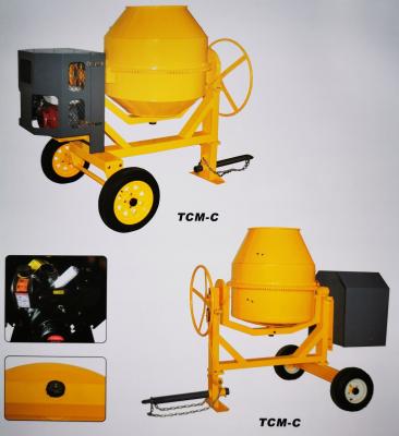 China Gasoline Cement Mixer 350L Semi Dry Cylinder Type Concrete Mixer 6.5HP for sale