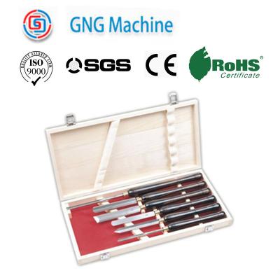 China Round Punch Wood Lathe Tool Set 6pc HSS Blades 60-63 Hardness Wood Carving for sale