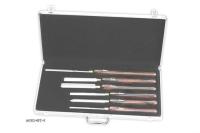China Round Punch Wood Lathe Tool Set 6pc HSS Blades 60-63 Hardness Wood Carving for sale