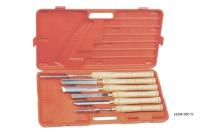 China Round Punch Wood Lathe Tool Set 6pc HSS Blades 60-63 Hardness Wood Carving for sale