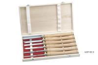 China Round Punch Wood Lathe Tool Set 6pc HSS Blades 60-63 Hardness Wood Carving for sale