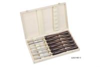 China Round Punch Wood Lathe Tool Set 6pc HSS Blades 60-63 Hardness Wood Carving for sale
