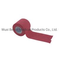 China Stretchy Bandage Tape Self Adhesive Elastic Tape Pink Hand Tear Durable Adhesive for sale