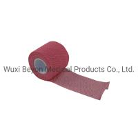 China Stretchy Bandage Tape Self Adhesive Elastic Tape Pink Hand Tear Durable Adhesive for sale